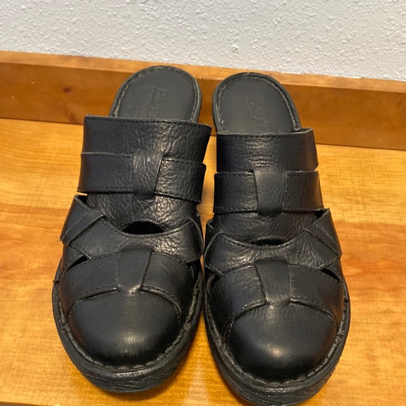 Born | Shoes | Born Pollina Black Woven Leather Clog Mule | Poshmark
